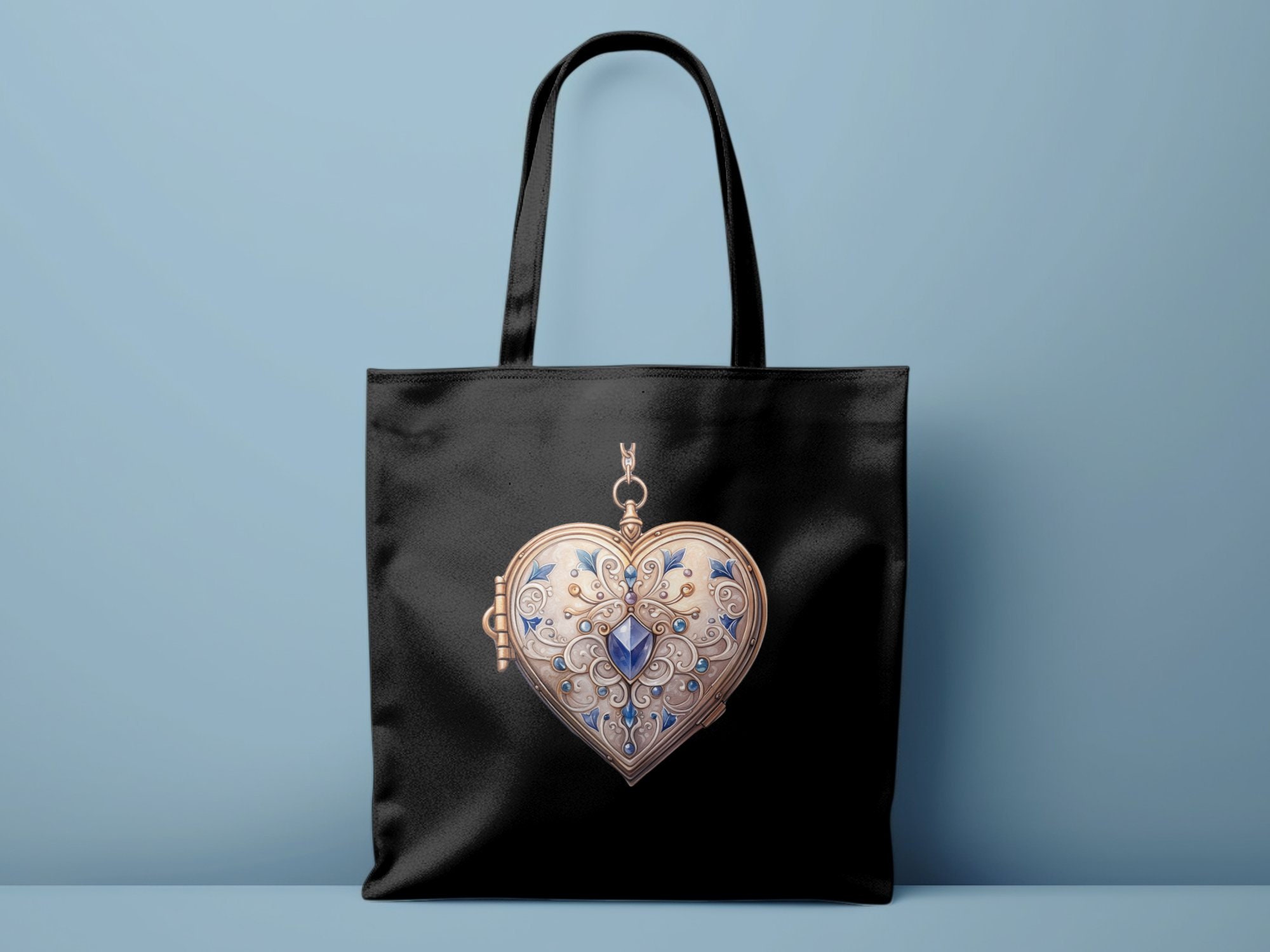 Heart Locket Clipart Antique Png Victorian Valentine Clipart Digital ...