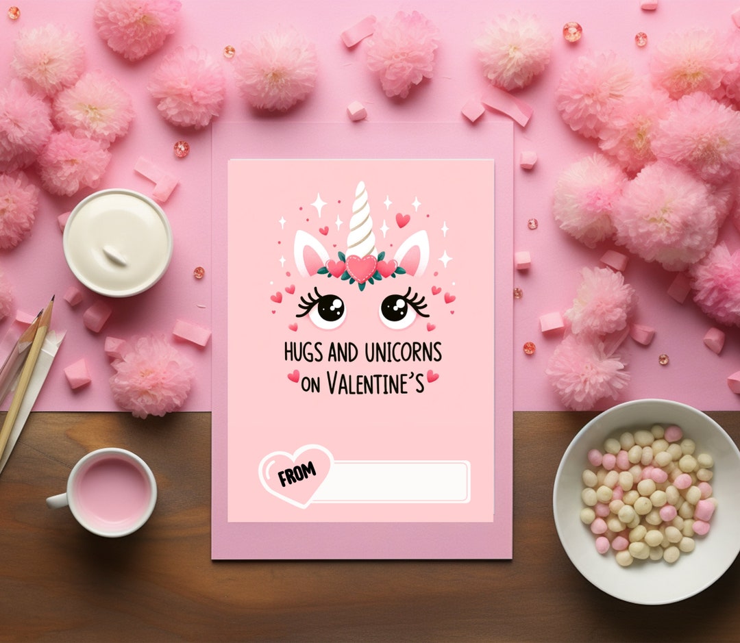 Printable Unicorn Valentine's Day Cards, 10 Classroom Valentine's Day ...