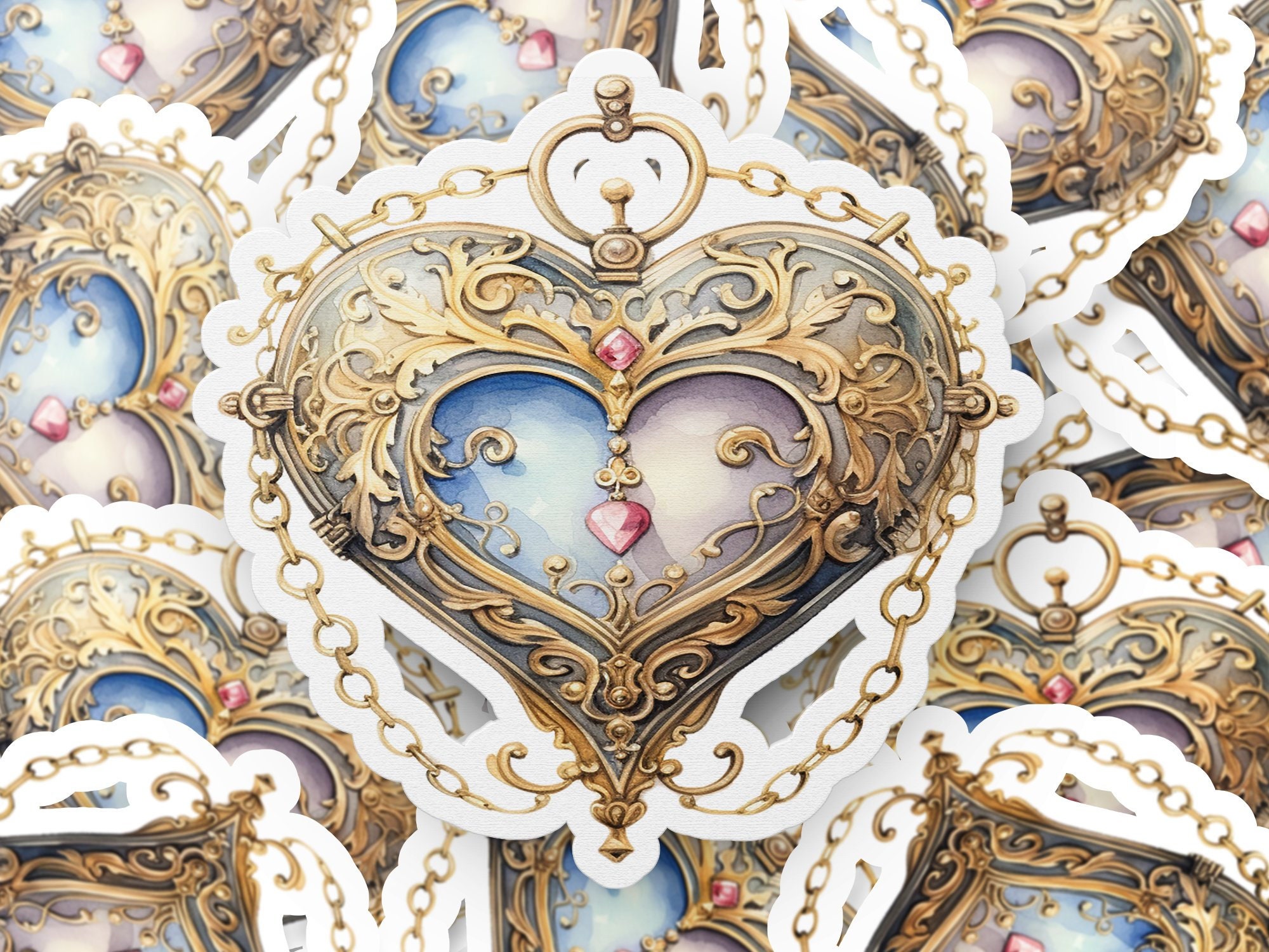 Heart Locket Clipart Antique Png Victorian Valentine Clipart Digital ...
