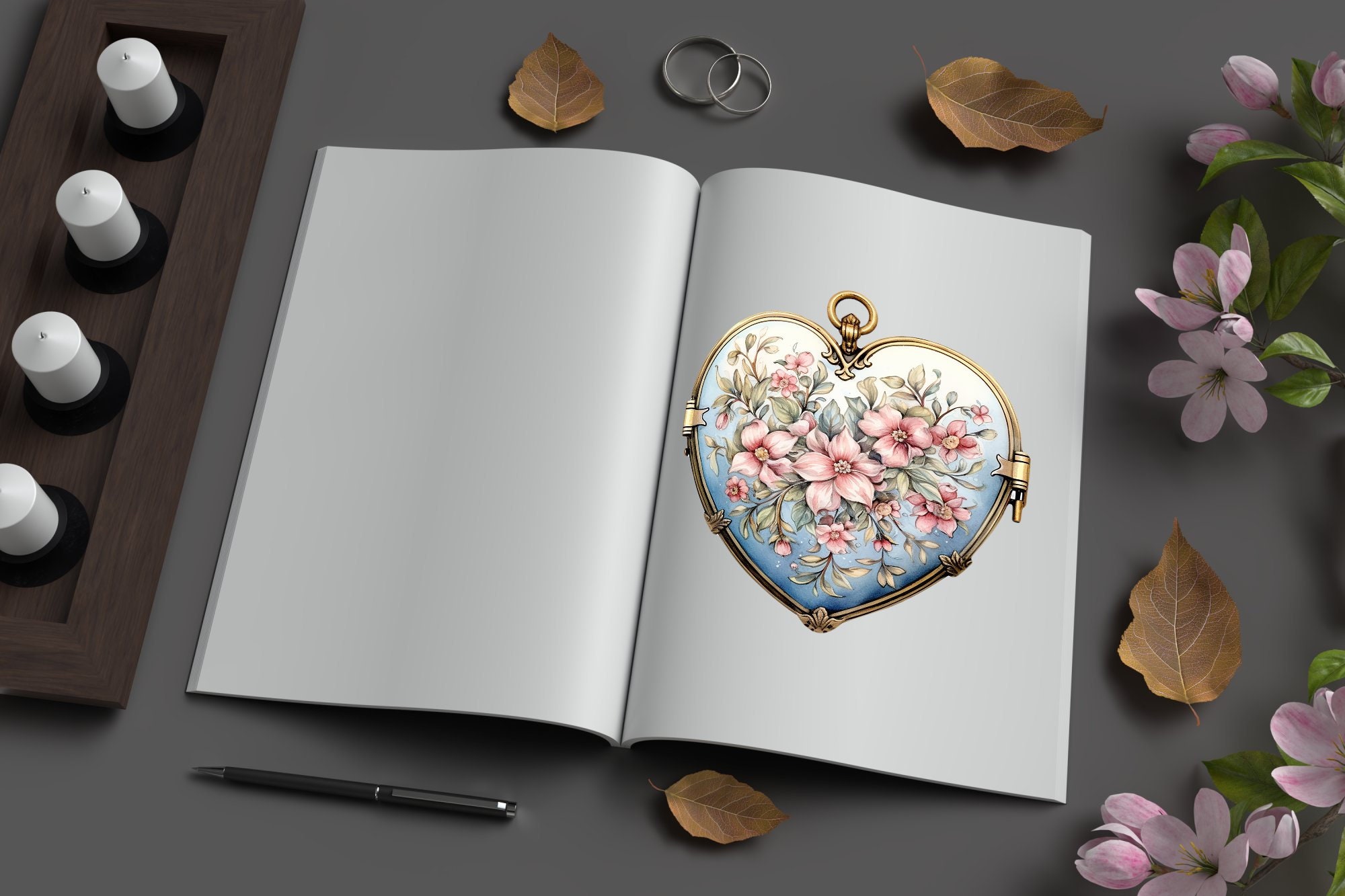 Heart Locket Clipart Antique Png Victorian Valentine Clipart Digital ...
