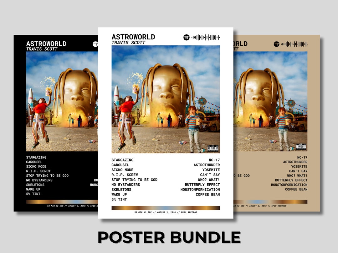 Travis Scott ASTROWORLD Album Poster Bundle Digital Print Instant ...