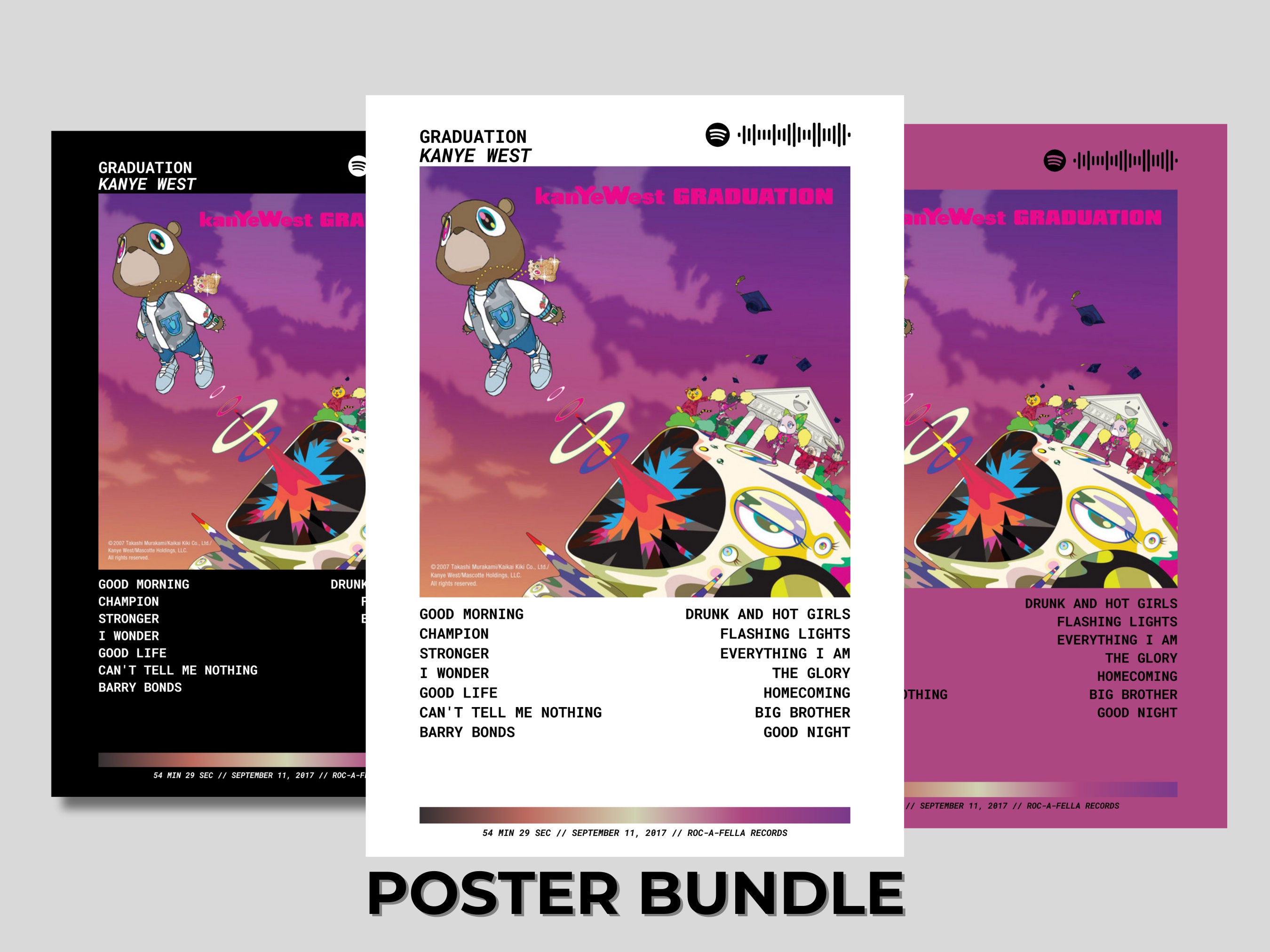 Kanye West GRADUATION Album Poster Bundle Digital Print Instant ...
