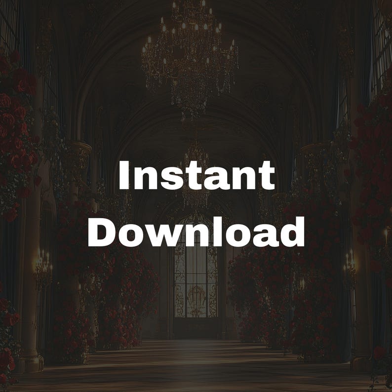 6 Beauty & the Beast Luxury Digital Backgrounds, Backdrop Overlays for ...