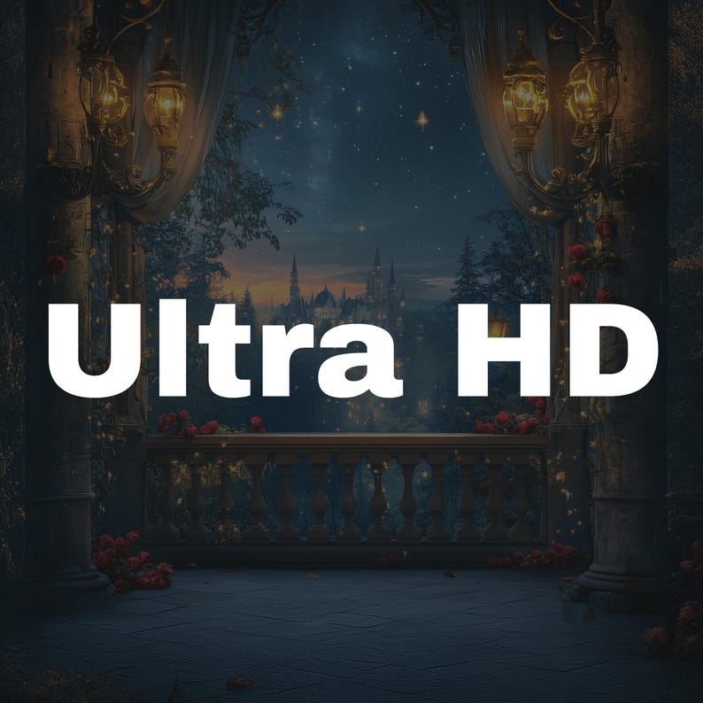 6 Beauty & the Beast Luxury Digital Backgrounds, Backdrop Overlays for ...