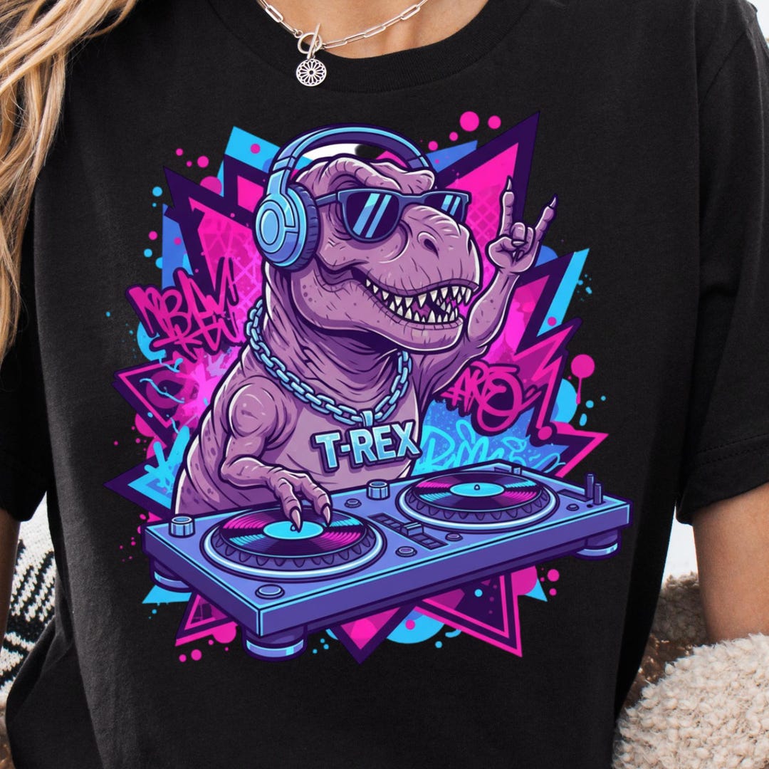 Rapper T-rex Clipart | Hip Hop Dinosaur, Mic Drop Dino (PNG, SVG) - Etsy