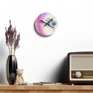 Pink Wall Clock, Unique Abstract Art Acrylic Clock - Etsy