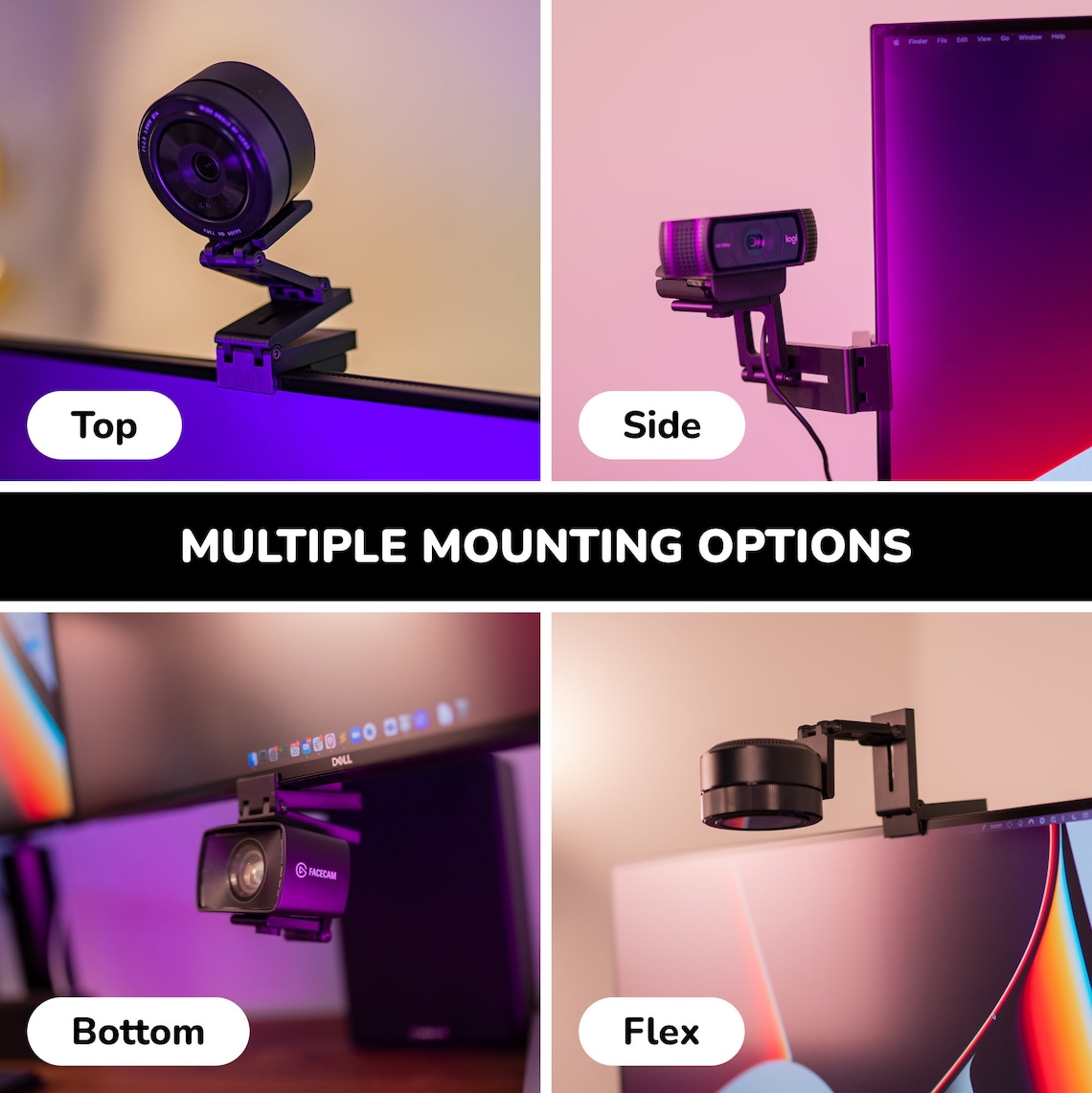 Calibra Monitor Clip - Universal Webcam Mount Compatible With Logitech ...