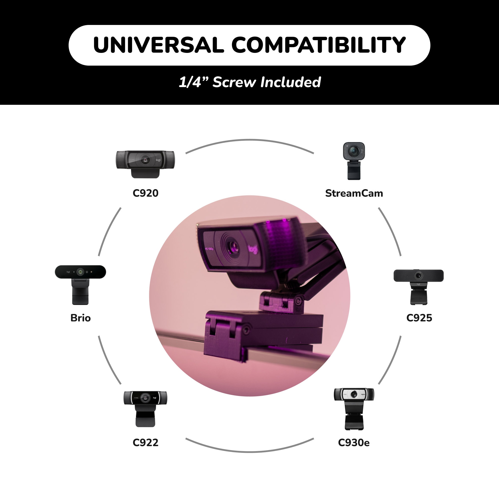 Calibra Monitor Clip - Universal Webcam Mount Compatible With Logitech ...
