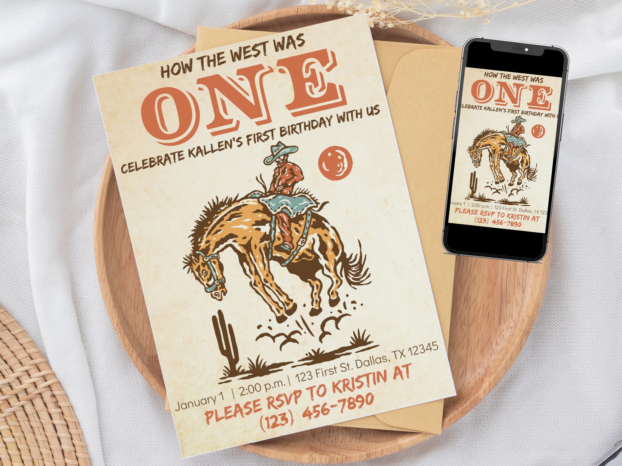 How the West Was ONE - Western First Birthday Party Invitation - Etsy