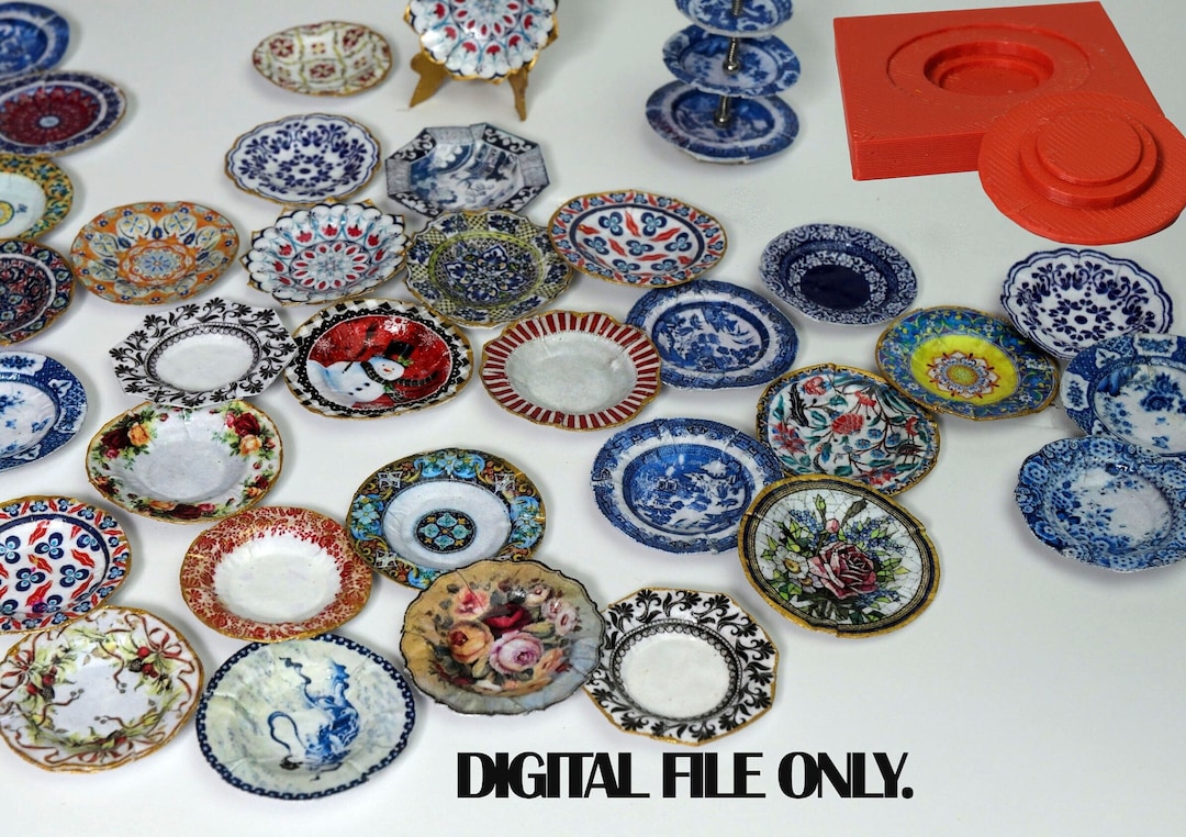 1/12 Scale Dollhouse Plate Mold: 3D Printer STL File (digital Download ...
