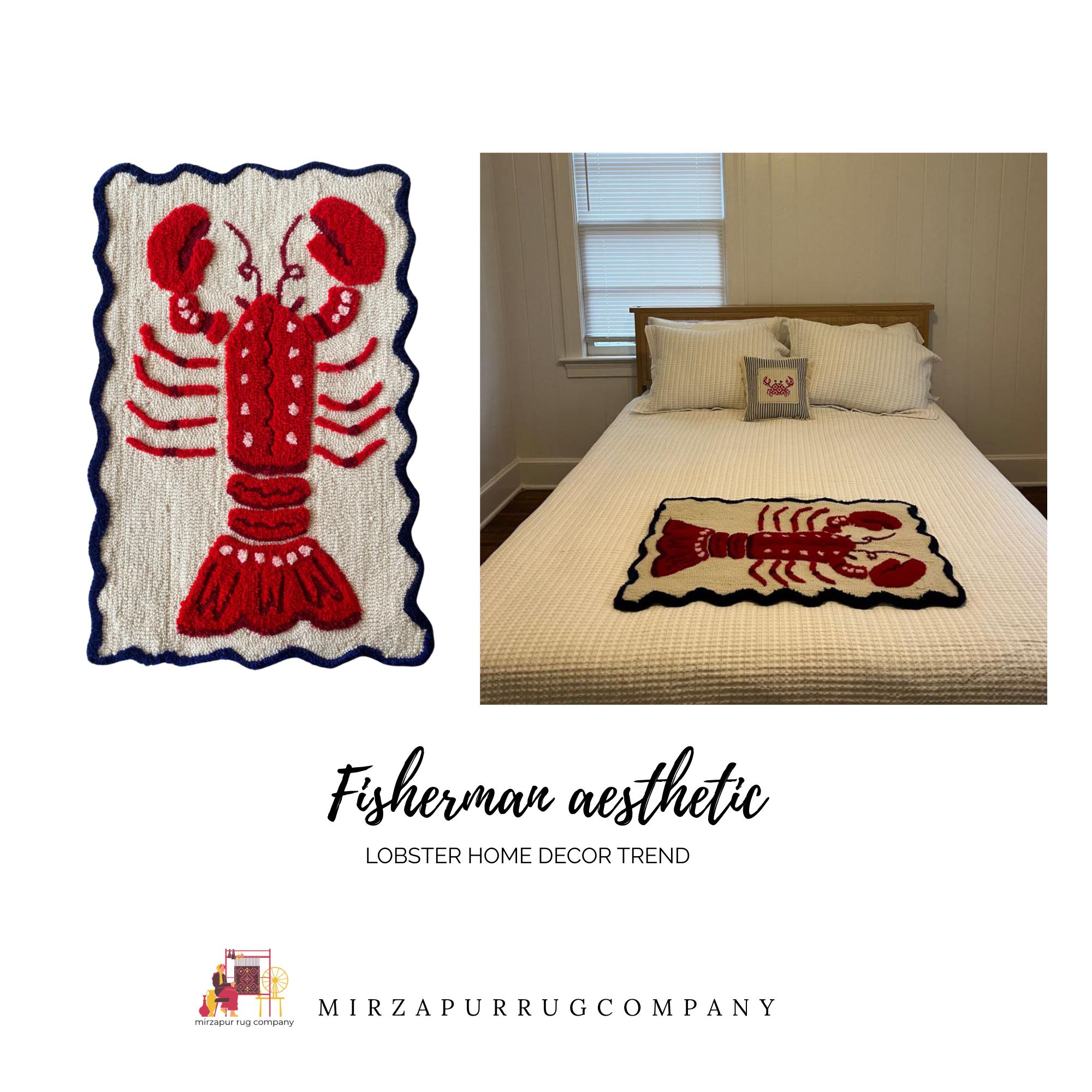 Hand Tufted Rug, Fisherman Aesthetic Decor Rug Art, Wall Art Decor ...