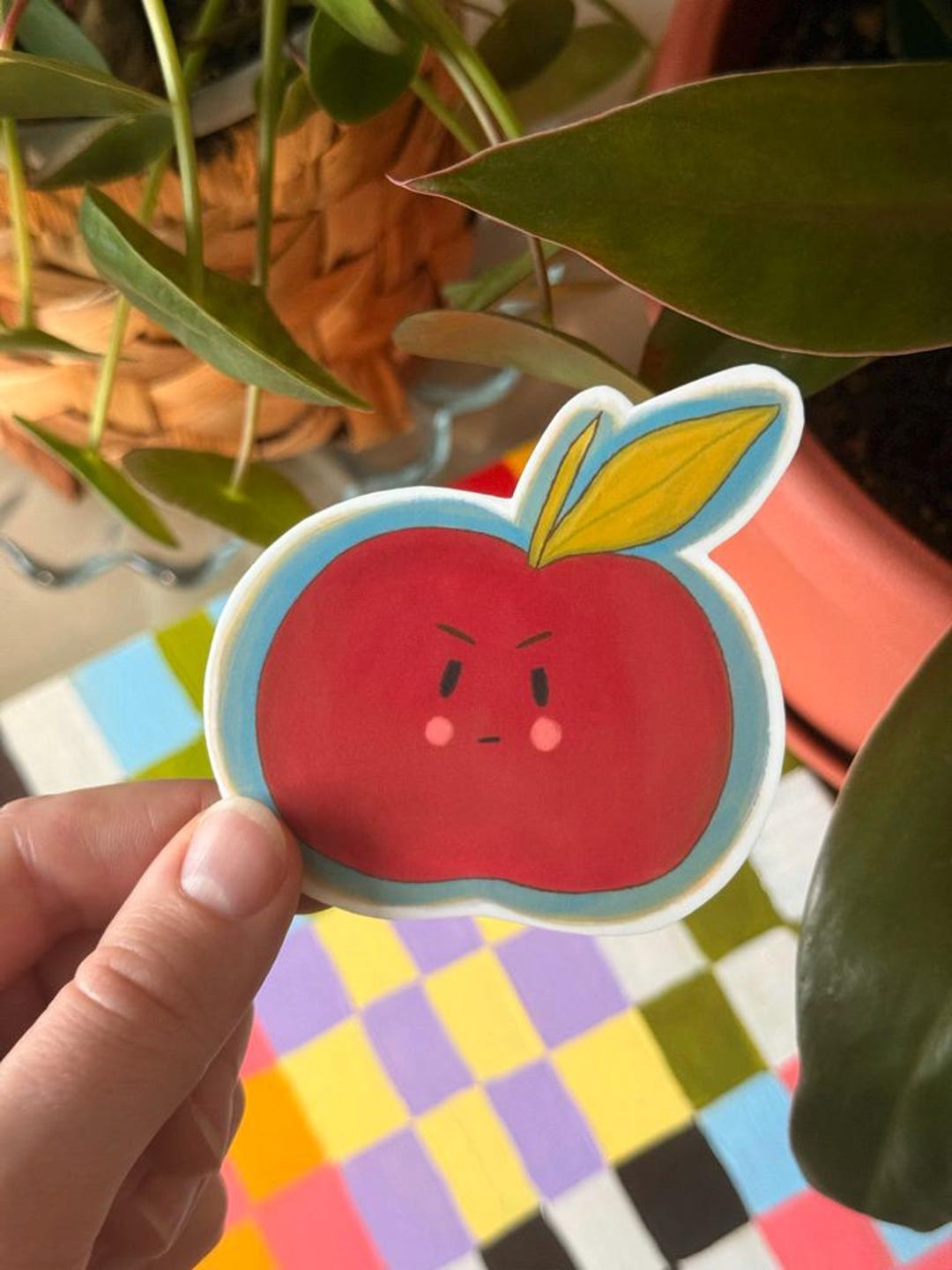Cute Cartoon Apple Sticker | Bad Apple Sticker | Kawaii Waterproof ...