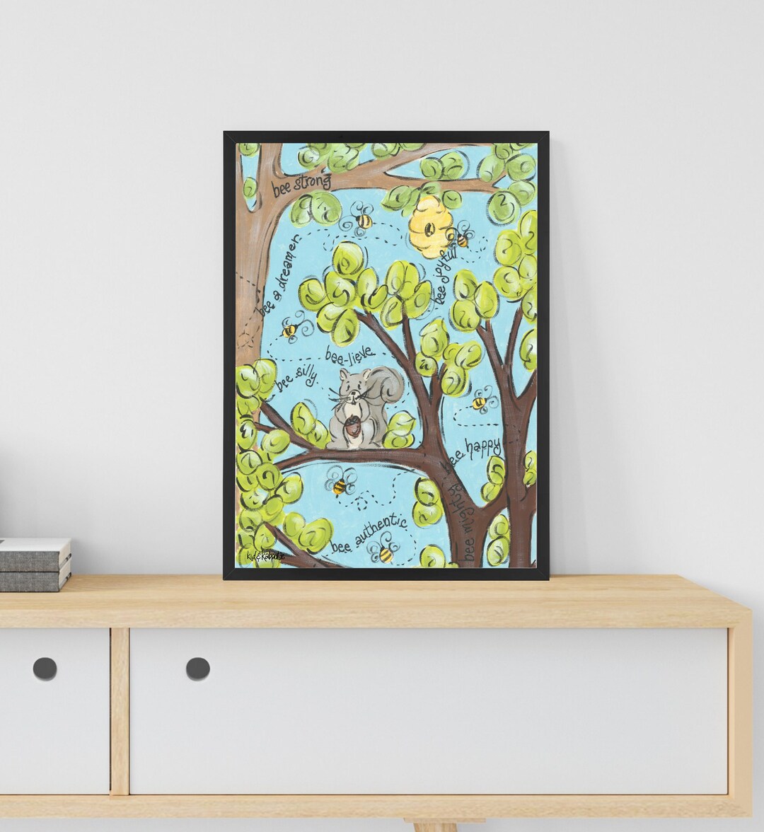 Bees and Bee Hives Canvas Wall Art Print, Personalized and Whimsical ...