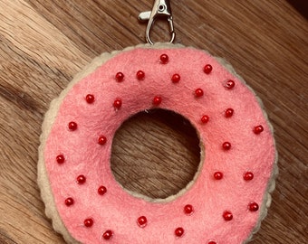 Donut Keychain Donut Key Ring Donut Bookbag Charm Donut - Etsy
