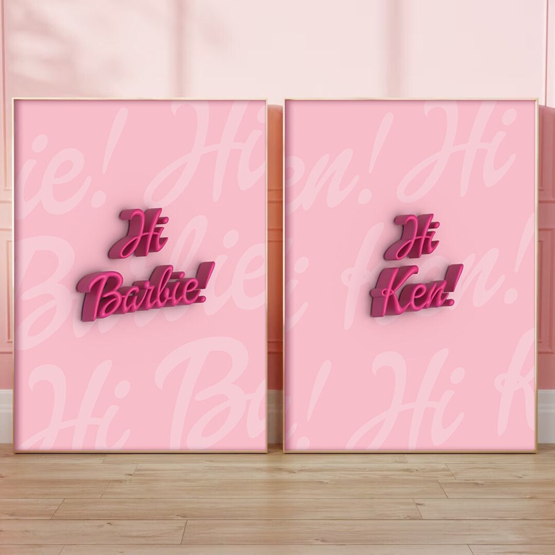 Hi Barbie Hi Ken Barbie Poster Set of 2 Barbie Digital - Etsy