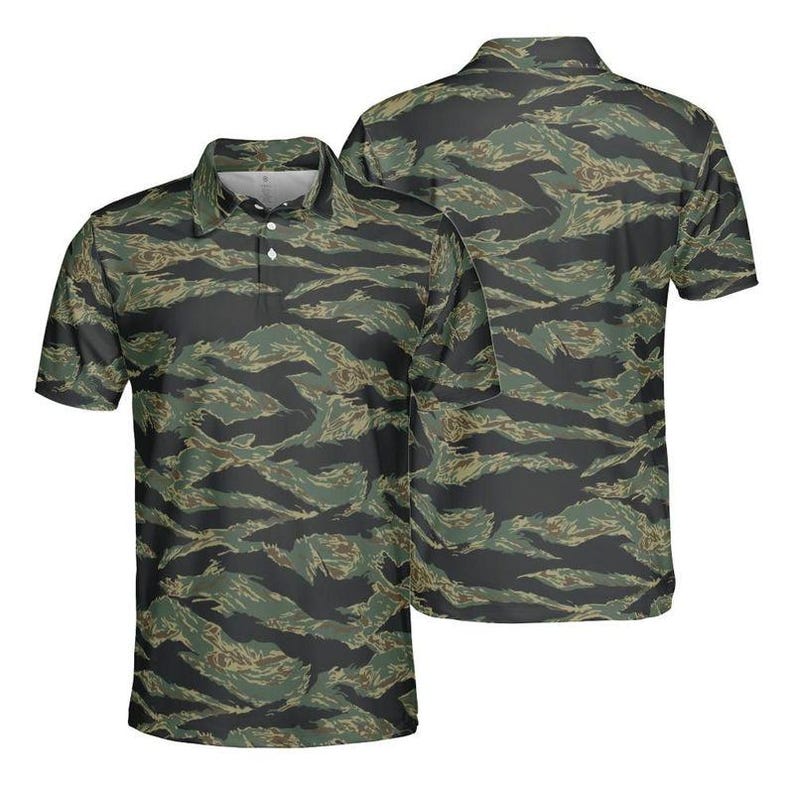 Jungle Tiger Stripe Camo Performance Golf Polo - Etsy