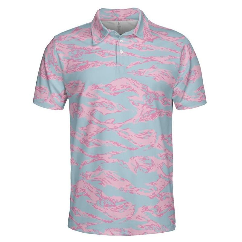 Arctic Pink Tiger Stripe Golf Polo sold by Diamonster - | SKU 1065997 ...