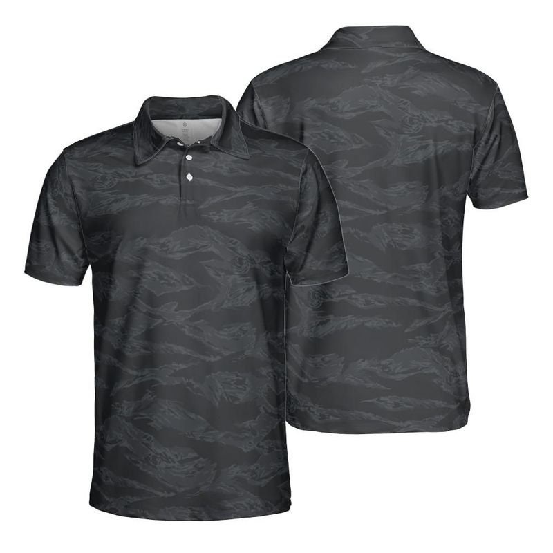 Black Tiger Stripe Camo Golf Polo Lightweight - Etsy