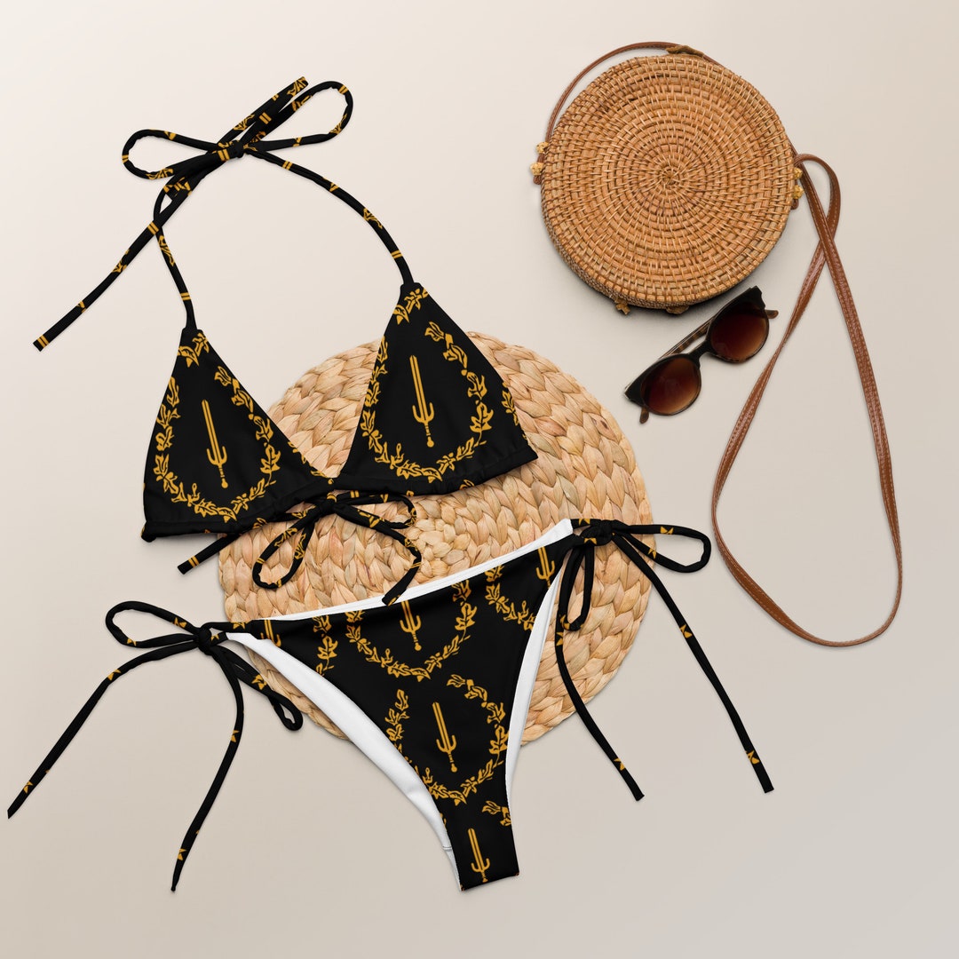 Black American Heritage Symbol Two Piece String Bikini Set - Etsy