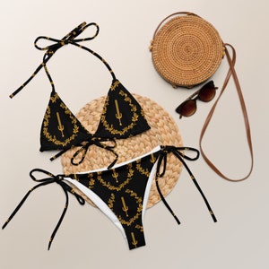 Black American Heritage Symbol Two Piece String Bikini Set - Etsy