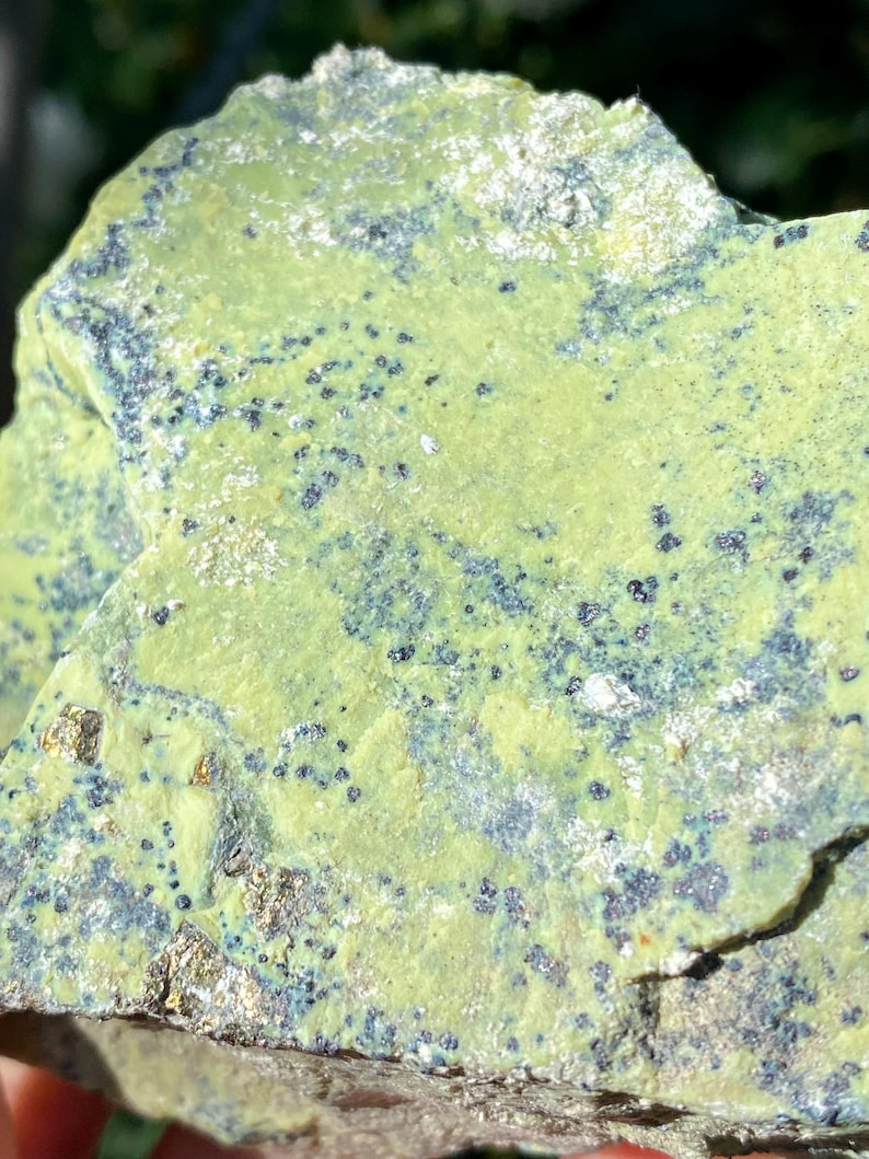 Large Raw Green Serpentine With Galena and Pyrite, Serpentine Crystal ...