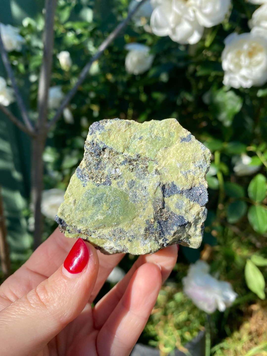 Green Serpentine With Galena and Pyrite, Serpentine Crystal Chunk - Etsy