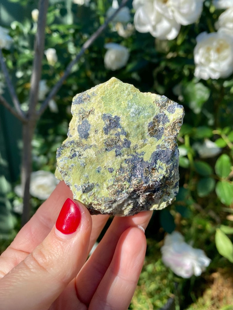 Green Serpentine With Galena and Pyrite, Serpentine Crystal Chunk - Etsy
