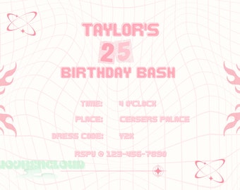 Retro PC Y2K Teen Adult Birthday Invite, Invitation Template, Women ...