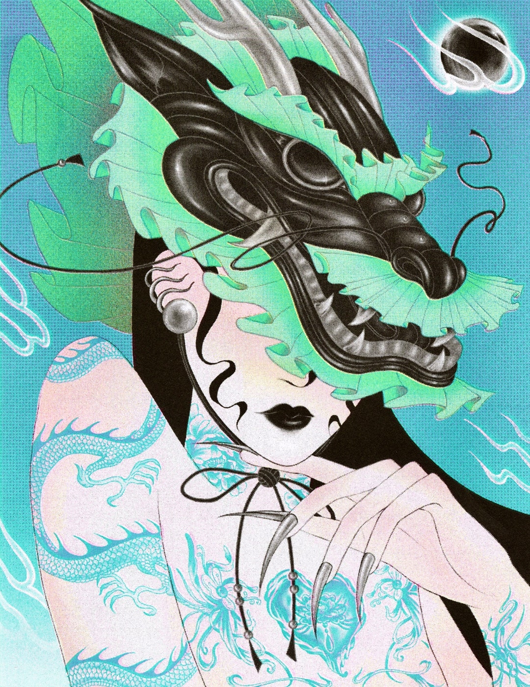 Ink and Scales Risograph Print (year of the Dragon 2024) - Etsy
