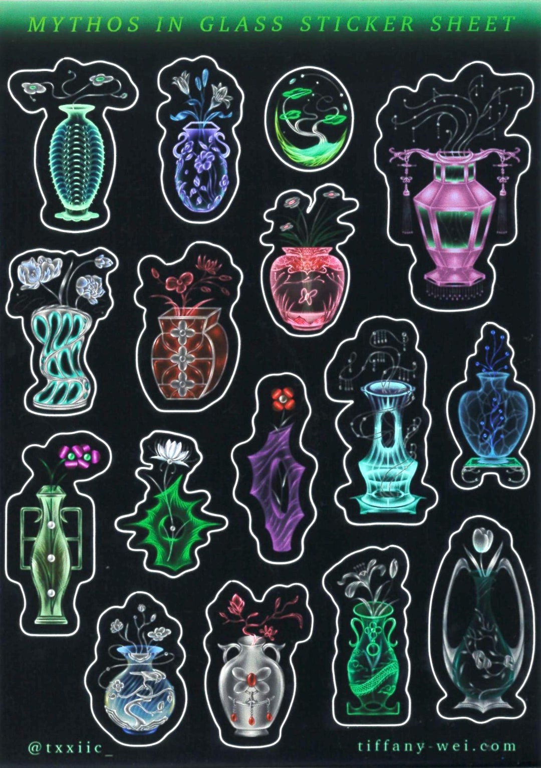 Mythos in Glass Stickers [16 Pcs] - Etsy