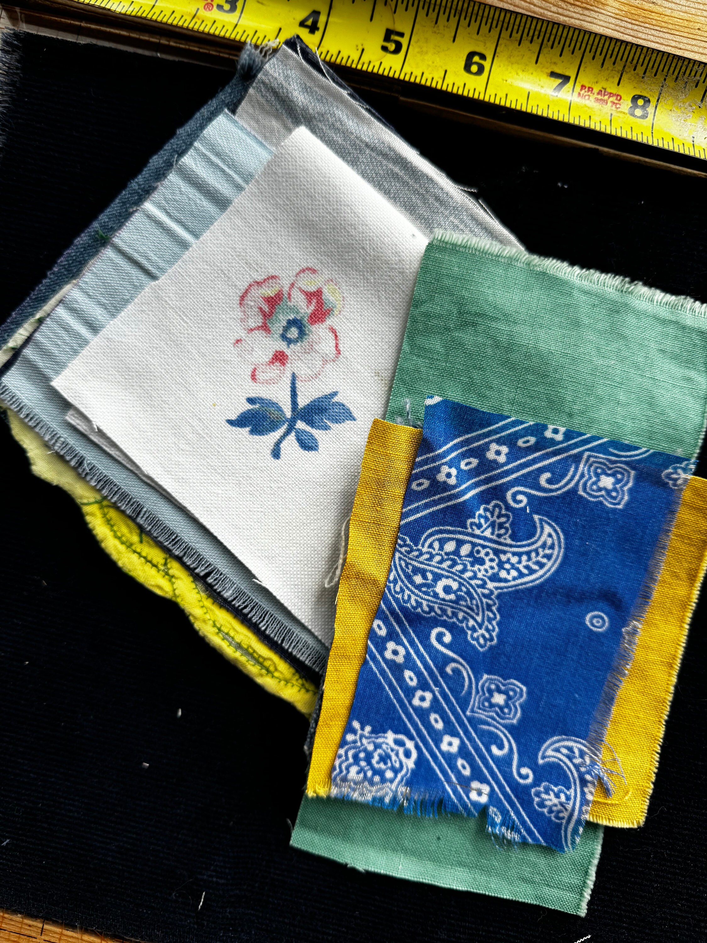 Slow Stitch Bundle spring Denim Scrap Bundle for Slow Stitch, Collage ...