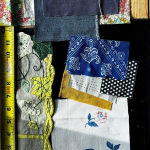 Slow Stitch Bundle spring Denim Scrap Bundle for Slow Stitch, Collage ...