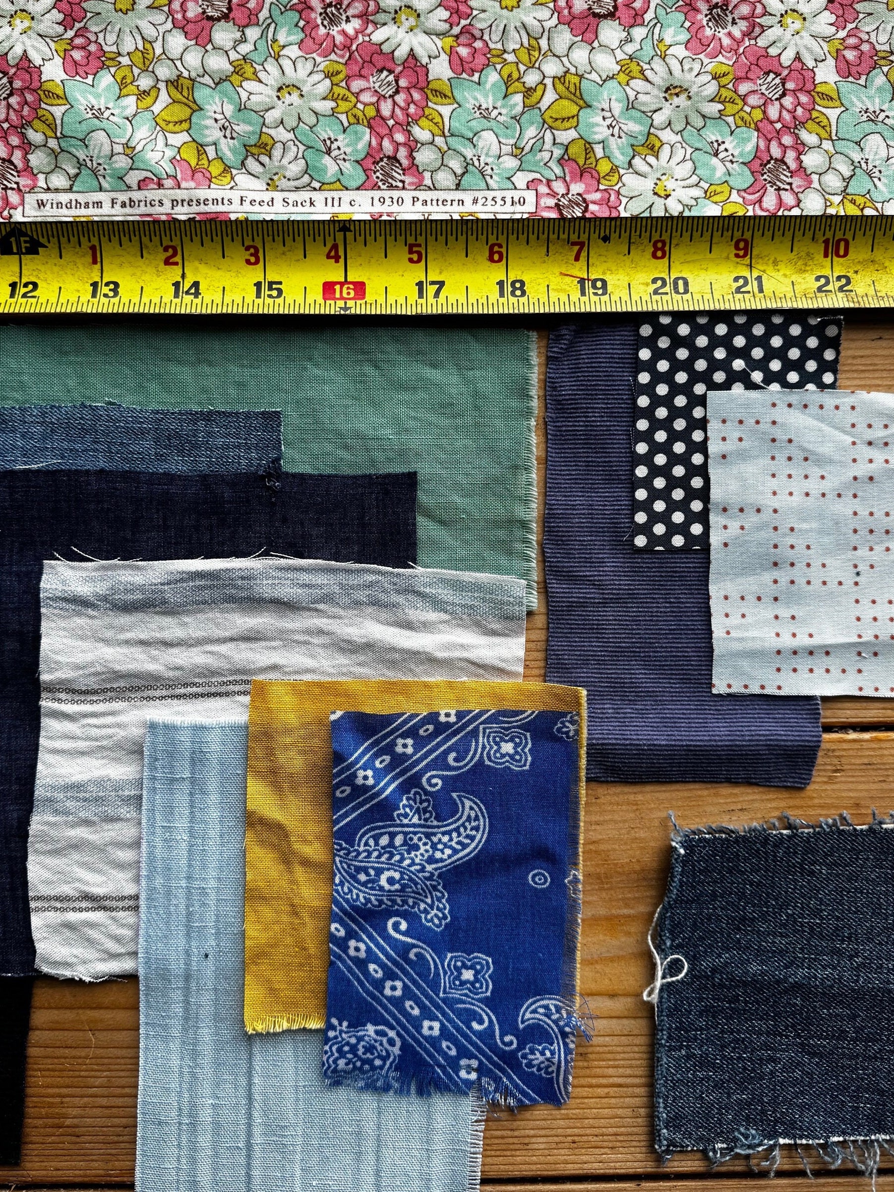 Slow Stitch Bundle spring Denim Scrap Bundle for Slow Stitch, Collage ...