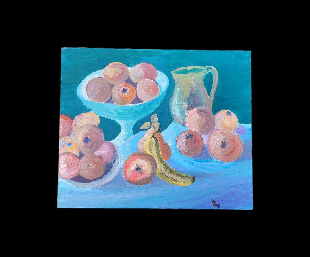Original Painting on Canvas - Still Life With Fruits - Authentic ...