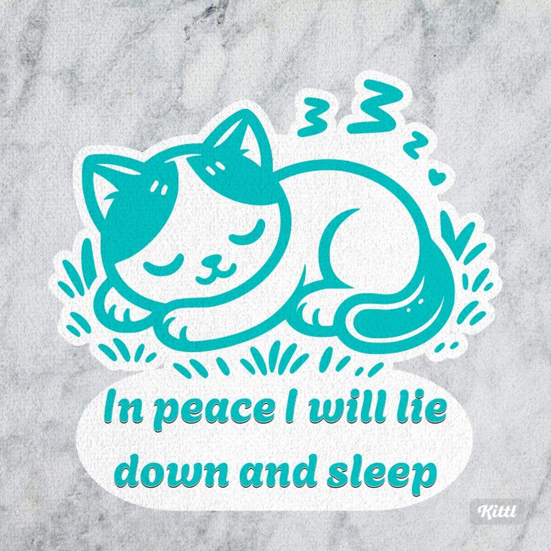 Lie Down and Sleep in Peace Matte Vinyl Sticker Faith Christian Laptop ...