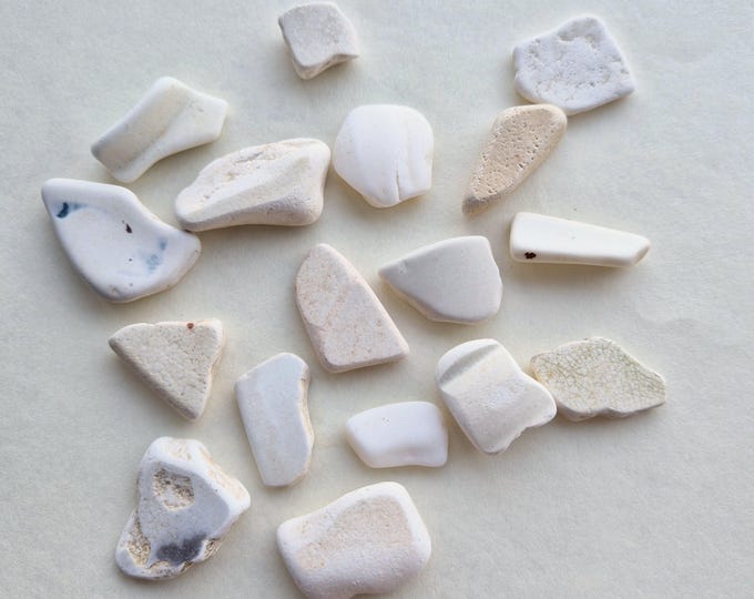 Small White Beach Pottery Pieces - 17 Pieces - Etsy