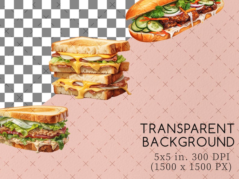 100 Sandwich Clipart Mega Bundle Set, High Quality Watercolor Clipart ...