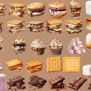 31 S'mores Digital Clipart Bundle, Digital Smores Illustration Pack ...