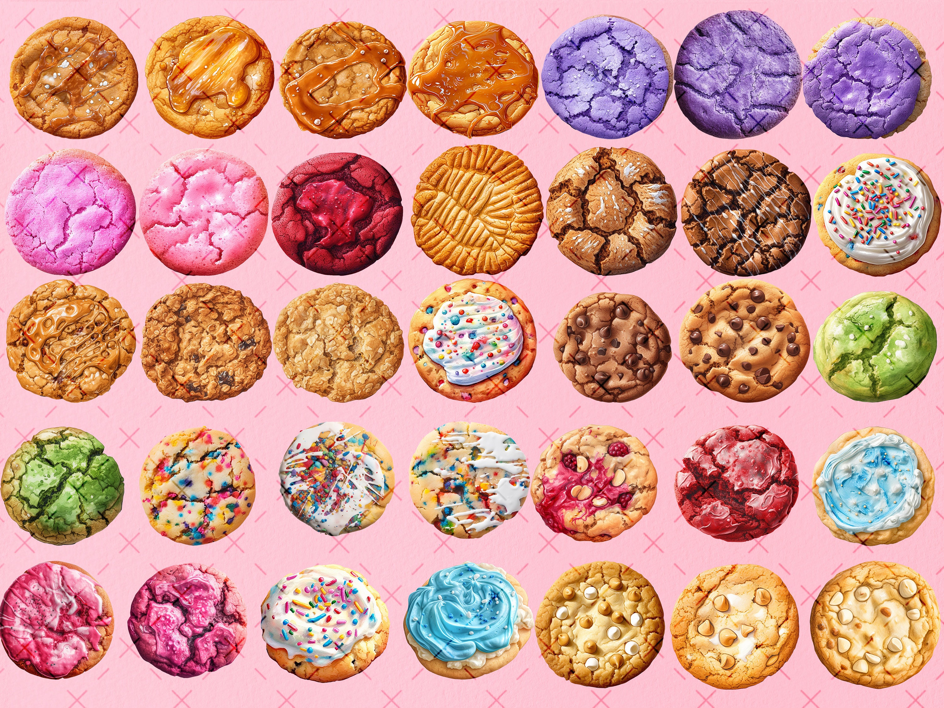 110 Plus Yummy Cookie Clipart Bundle, Digital Cookie Illustration Pack ...