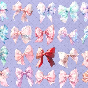 20 Ribbon Bow Clipart Bundle Set, High Quality Watercolor Clipart ...