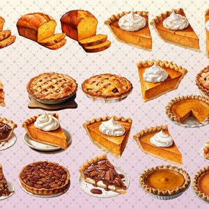 67 Thanksgiving Feast Cute Digital Clipart Bundle, Watercolor ...