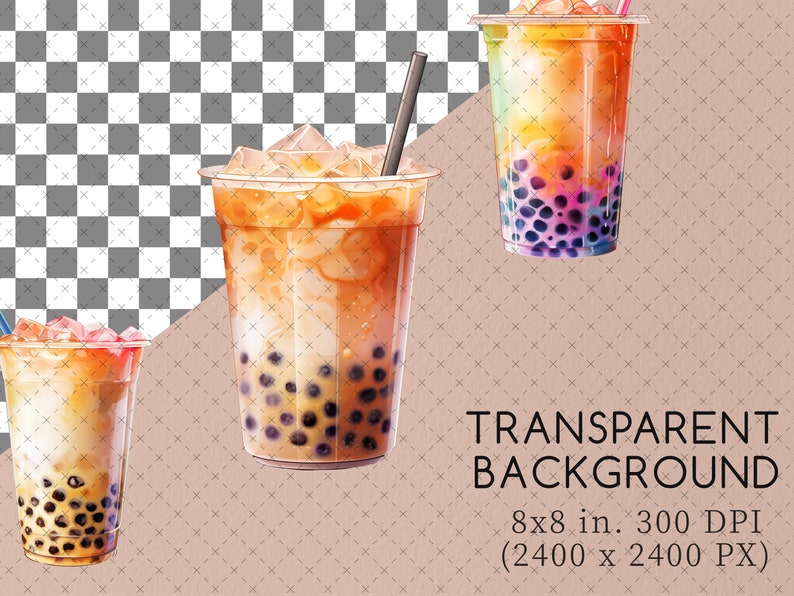 110 Bubbletea Boba Tea Mega Clipart Bundle Set, Watercolor Clipart ...