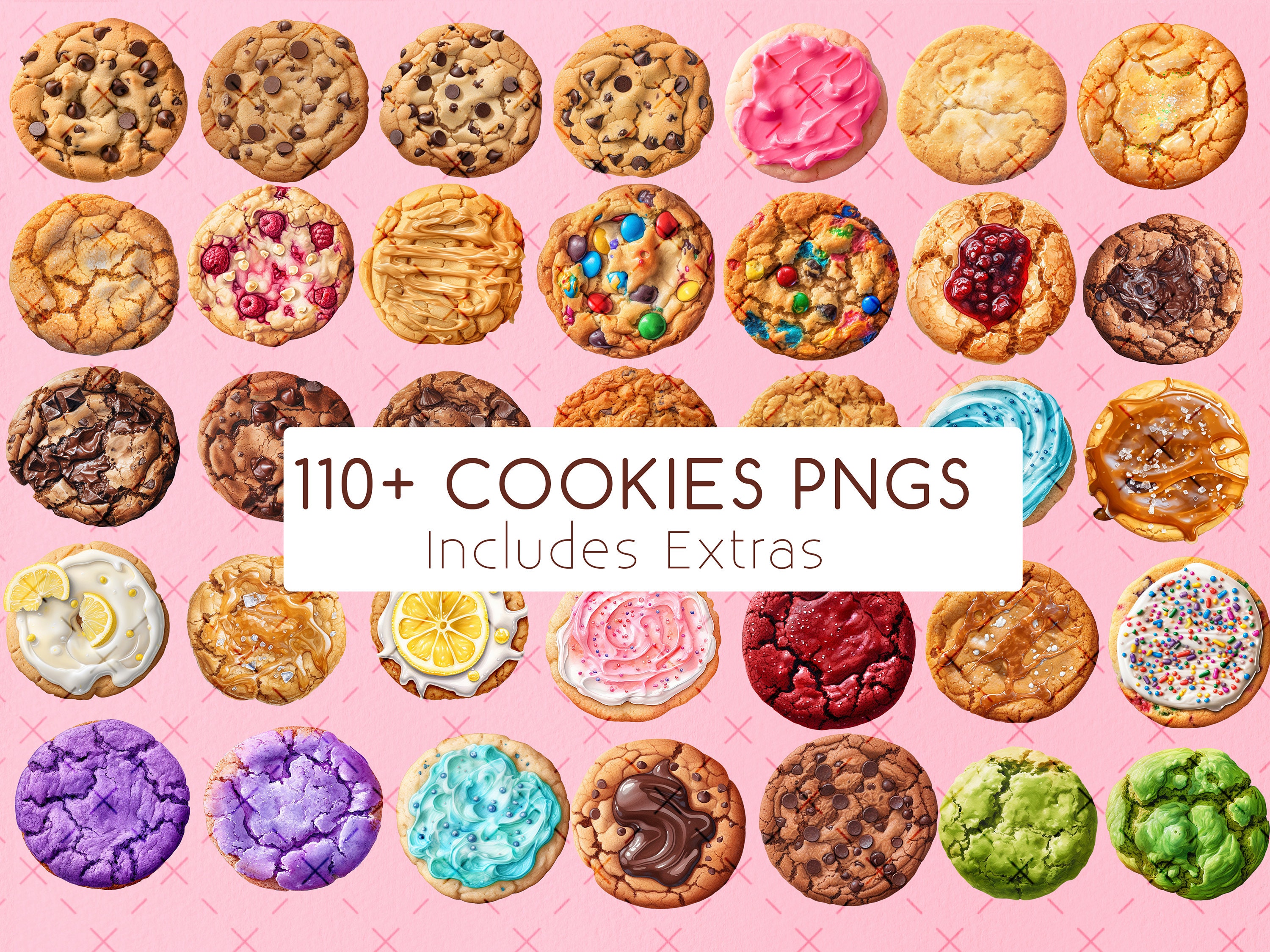 110 Plus Yummy Cookie Clipart Bundle, Digital Cookie Illustration Pack ...
