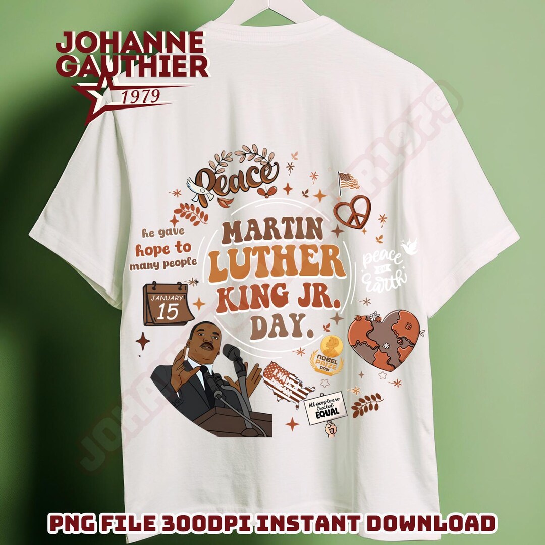 Martin Luther King Jr Black History Month PNG, MLK Day Peace He Gave ...