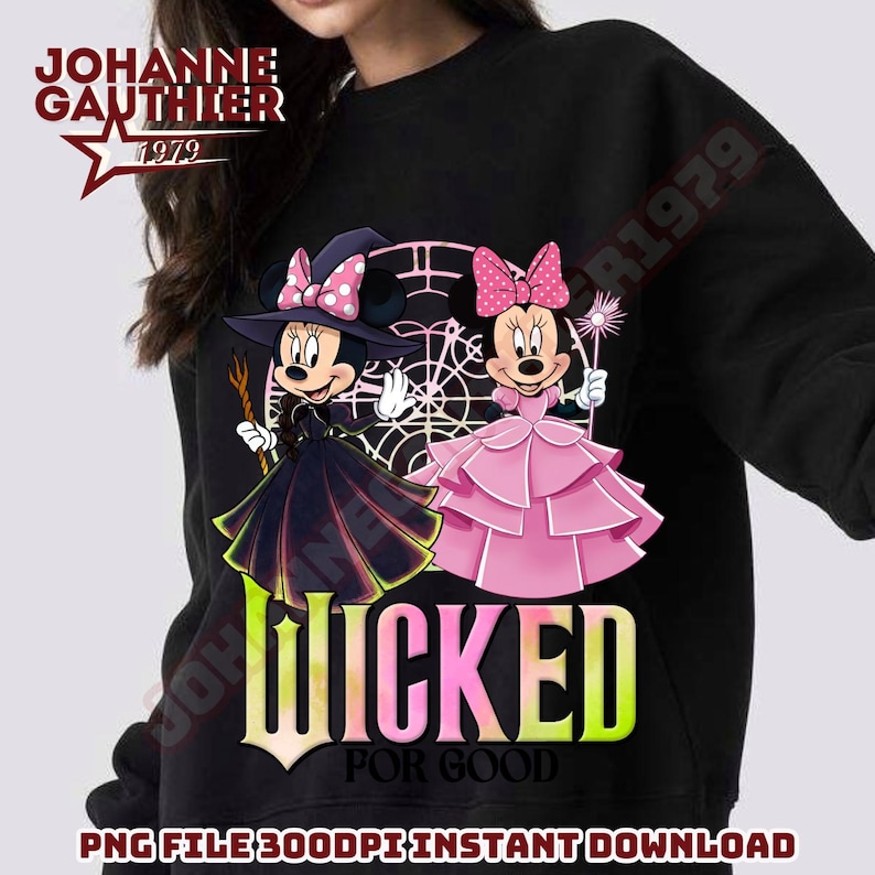 Minnie Mouse Wicked for Good Parody PNG, Disney Glinda Elphaba Costume ...