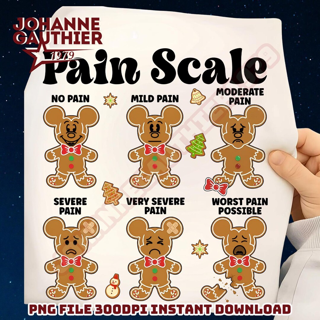 Mickey Mouse Disney Gingerbread PNG, Pain Scale Nurse Christmas PNG ...