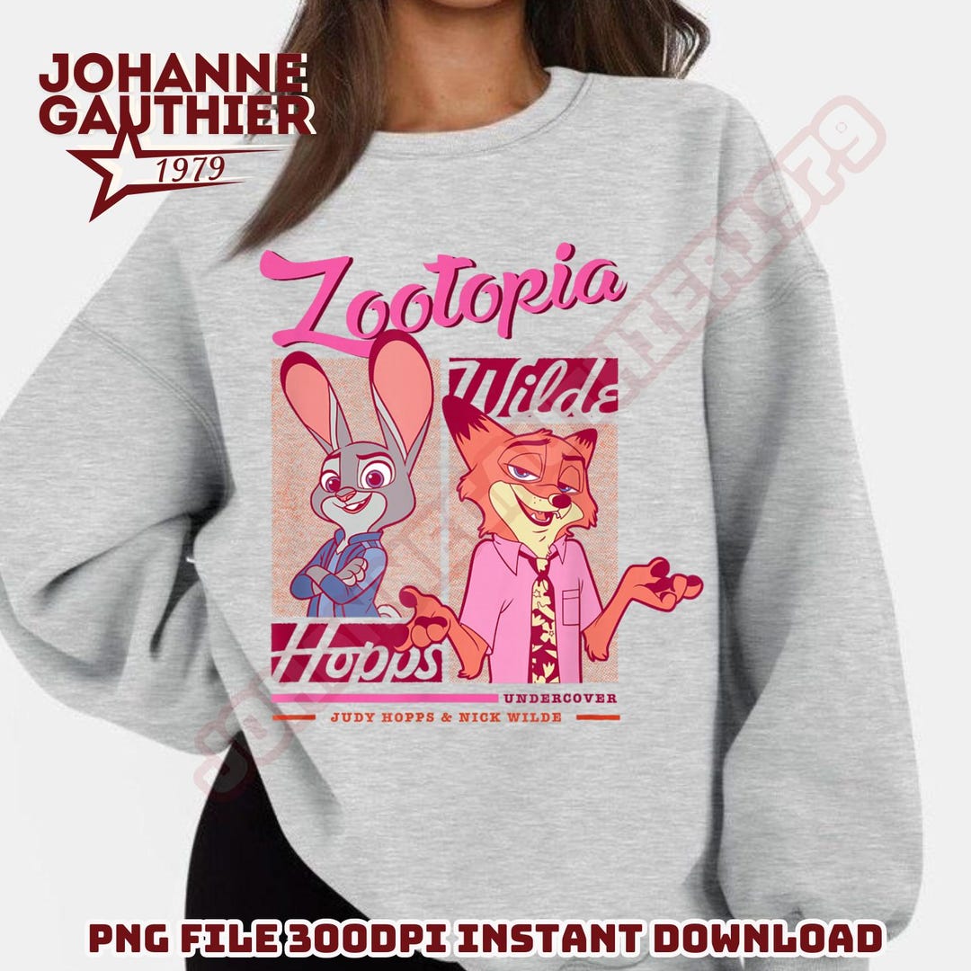Judy Hopps Bunny and Nick Wilde Fox PNG, Retro Zootopia Undercover ...