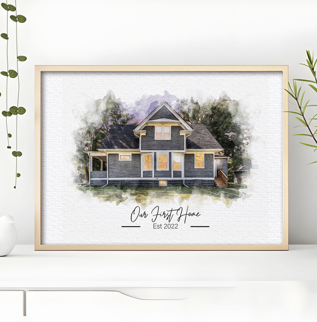 Custom House Portrait Personalized Gift New Home Gift Home Gift ...