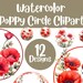 Poppy Clipart - Watercolor Style - Circle Png - Floral Designs ...