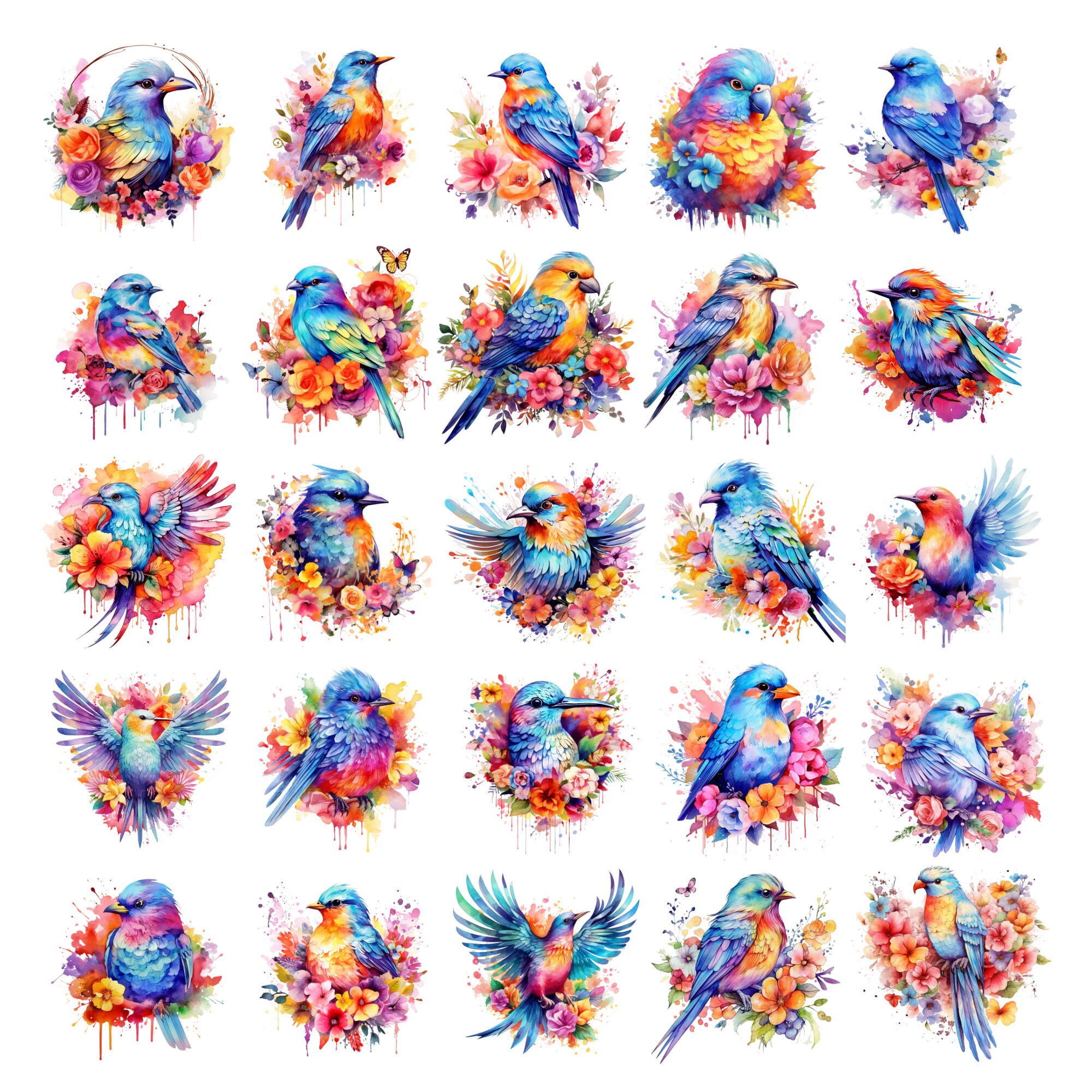 Artful Bird and Flower Clipart PNG Designs Exquisite Avian and Floral ...